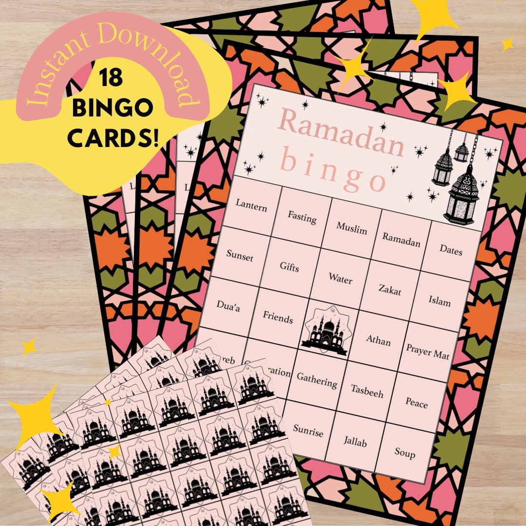 Ramadan Bingo - Printable Bingo - Ramadan Games - Eid Games - Kids ...
