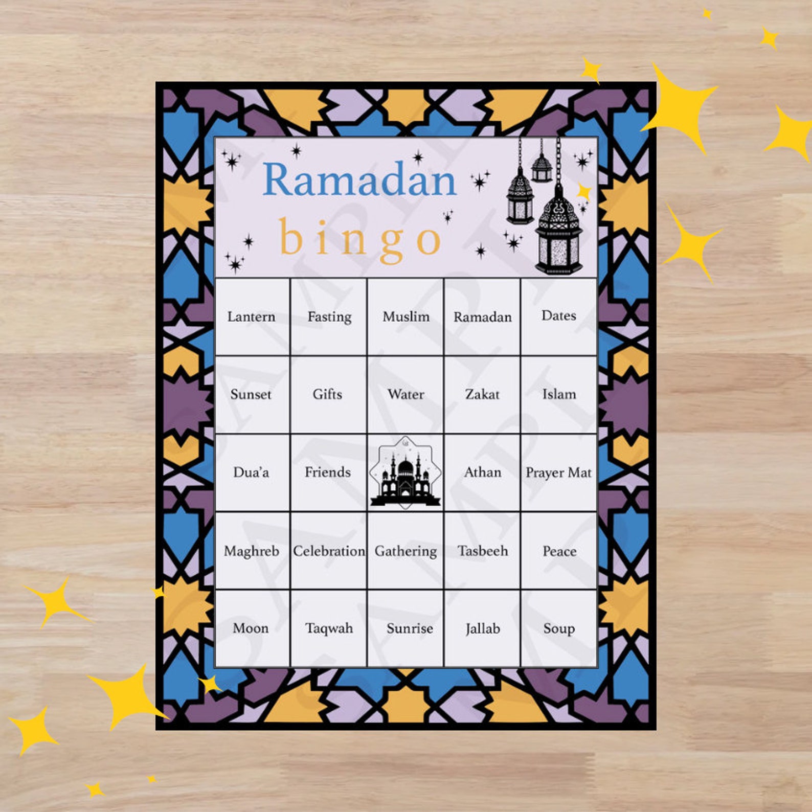 Ramadan Bingo - Printable Bingo - Ramadan Games - Eid Games - Kids ...