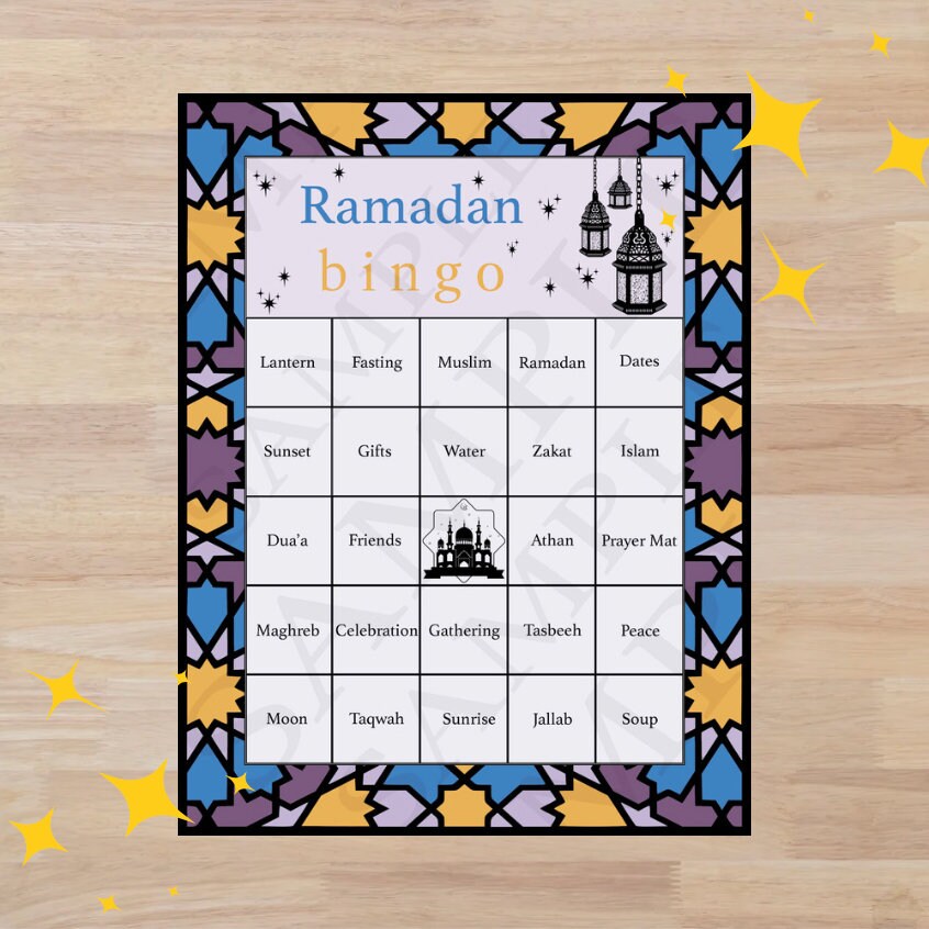 Ramadan Bingo Printable Bingo Ramadan Games Eid Games Kids Ramadan Game ...
