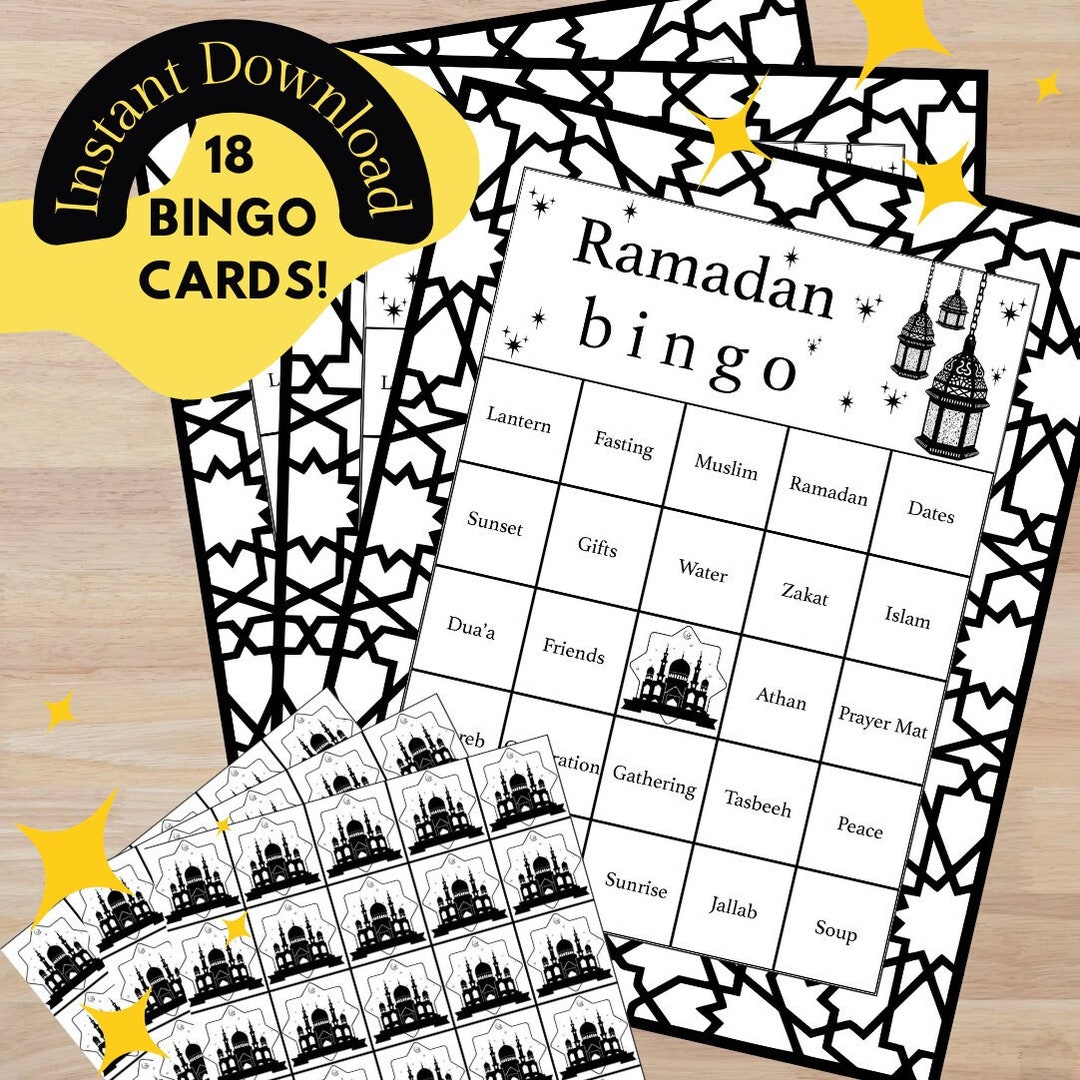 Ramadan Bingo Printable Bingo Ramadan Games Eid Games Kids Ramadan Game ...