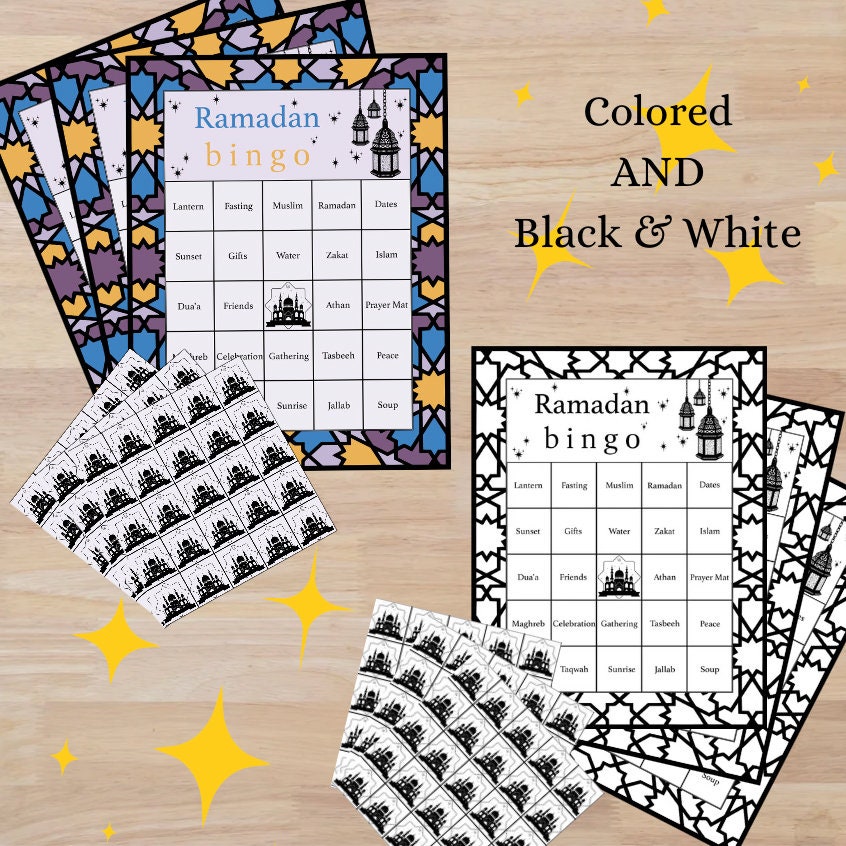 Ramadan Bingo Printable Bingo Ramadan Games Eid Games Kids Ramadan Game ...