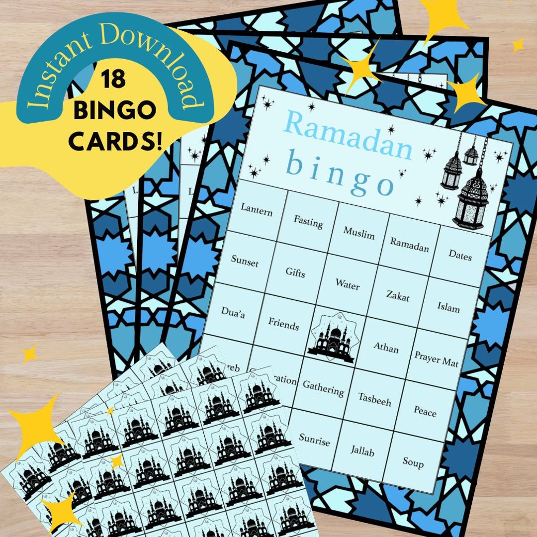 Ramadan Bingo - Printable Bingo - Ramadan Games - Eid Games - Kids ...