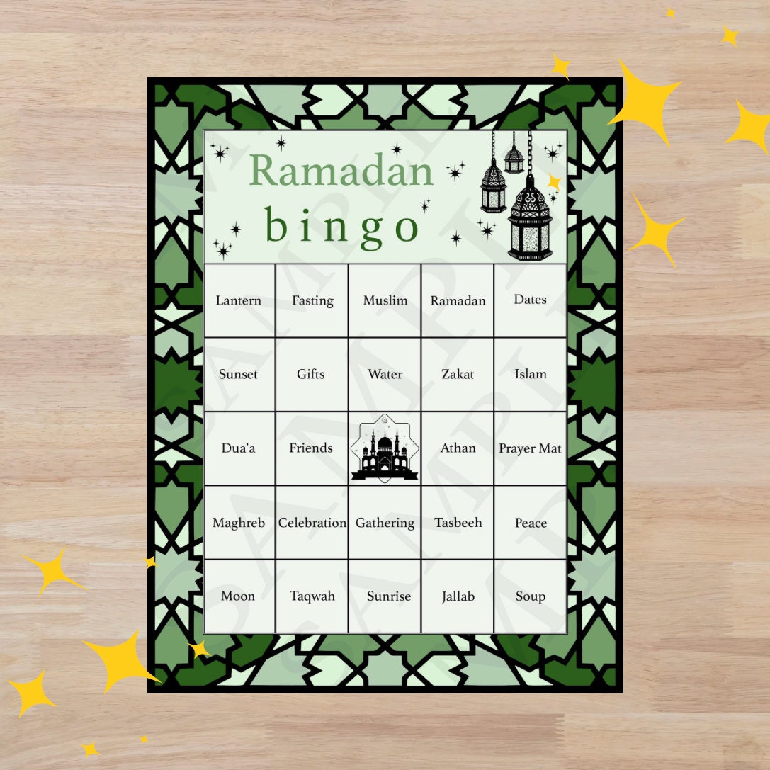 Ramadan Bingo Printable Bingo Ramadan Games Eid Games Kids Ramadan Game ...