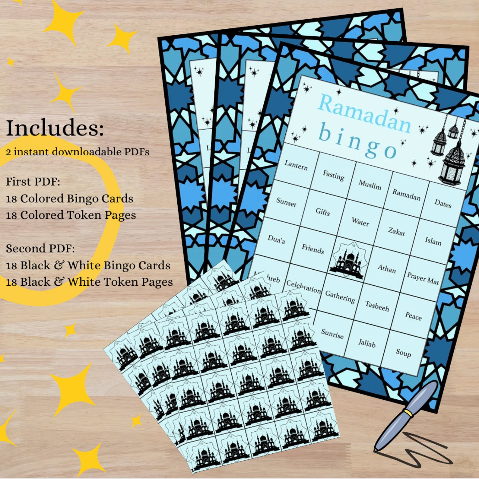 Ramadan Bingo Printable Bingo Ramadan Games Eid Games Kids Ramadan Game ...