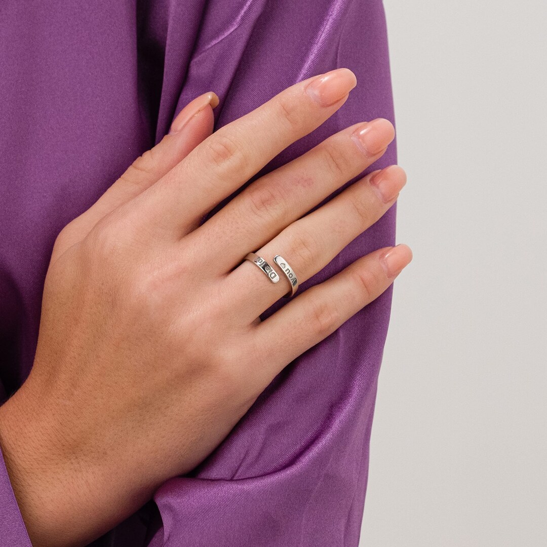 14K Gold Two Name Ring, Custom Name Ring, Personalize Ring, Handmade ...