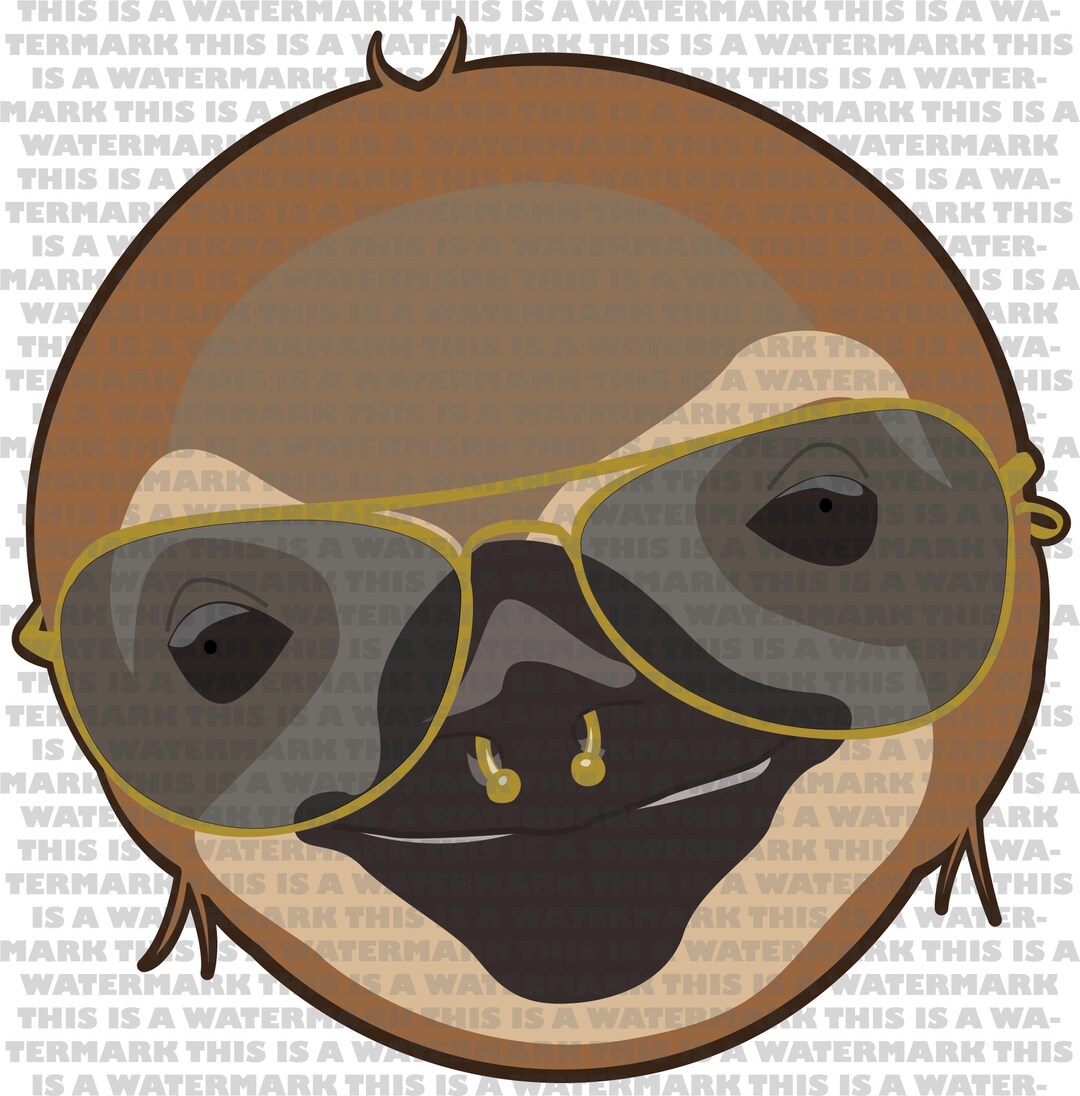 Cool Sloth PNG - Etsy
