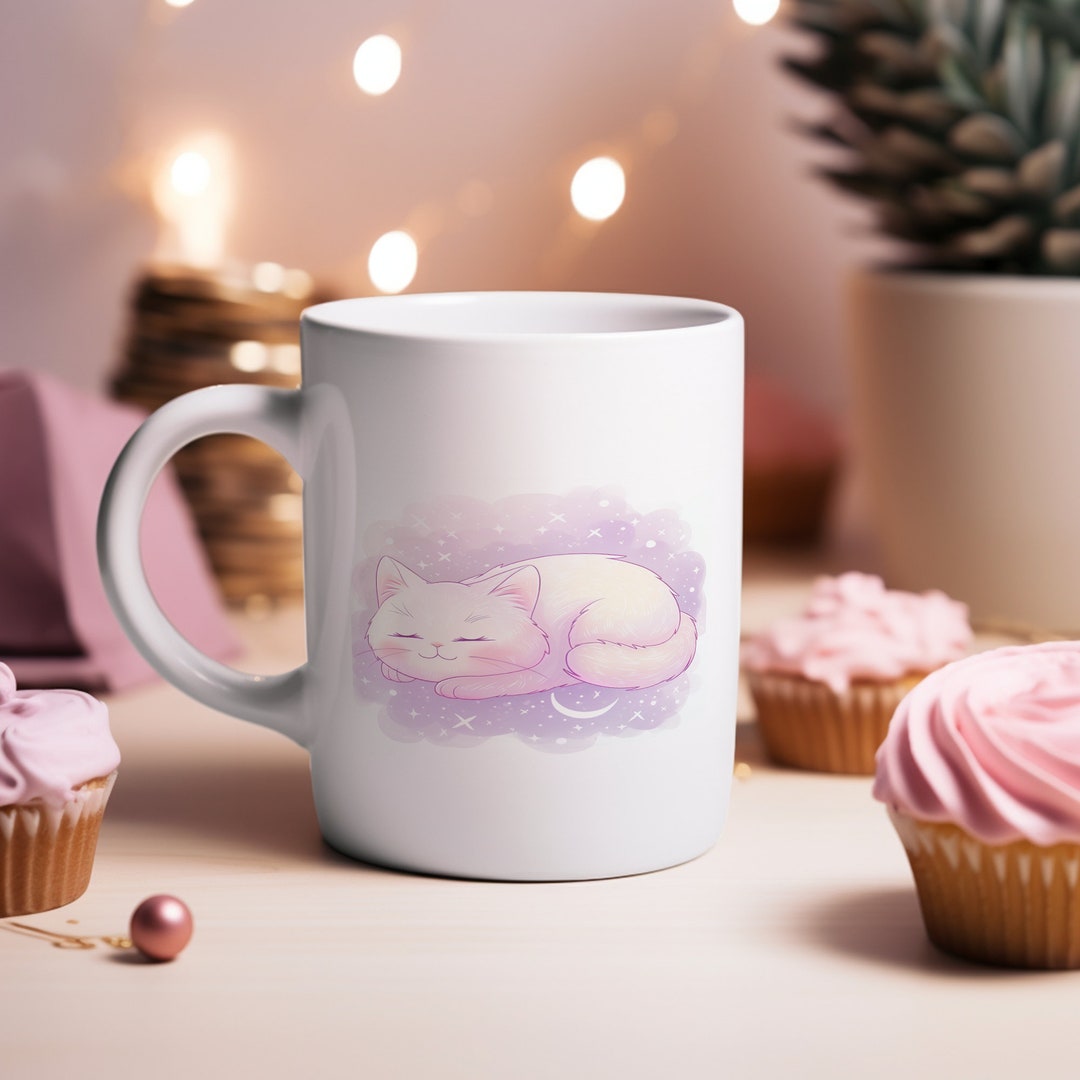 Cute Cat Sleeping Coffee Mug, Cute Coffee Mug, Cat Themed Coffee Mug ...