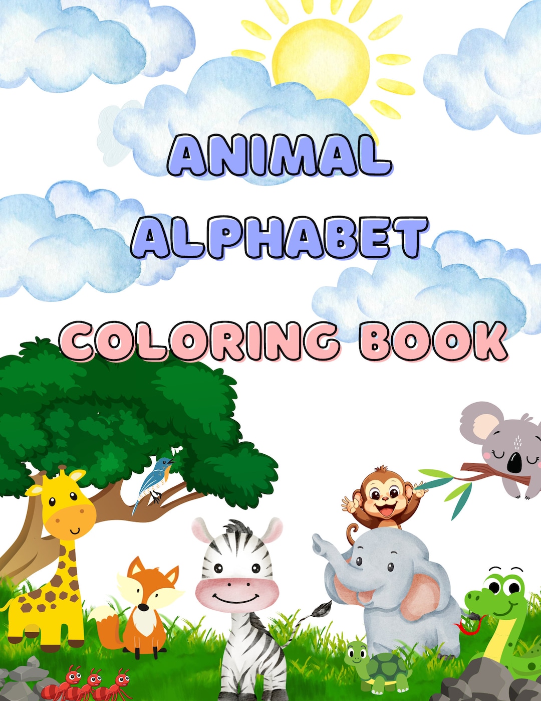 Printable Animal Coloring Book - Etsy