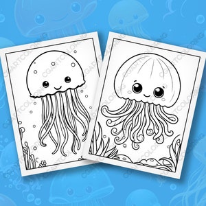 15 Cute Jellyfish Coloring Pages for Kids | Ocean Animal Activity ...