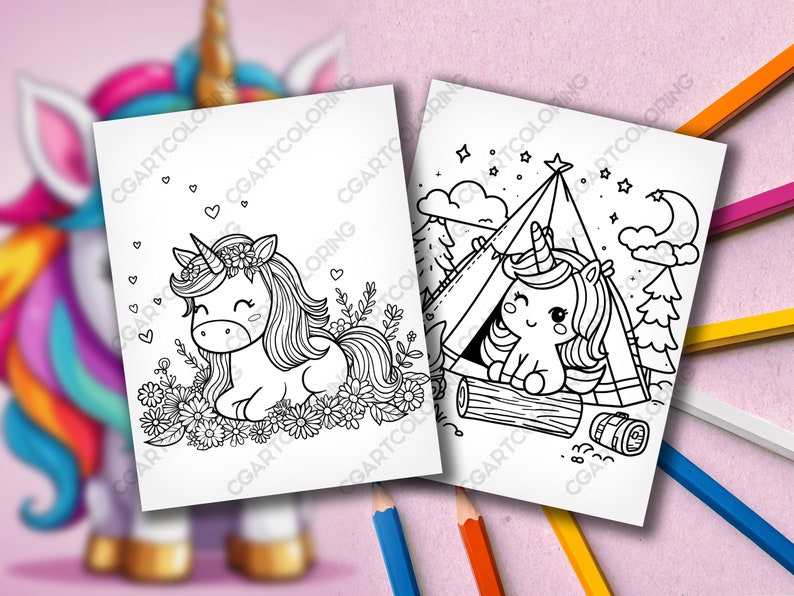 101 Cute Unicorn Coloring Pages for Kids Girls, Adorable Unicorns ...