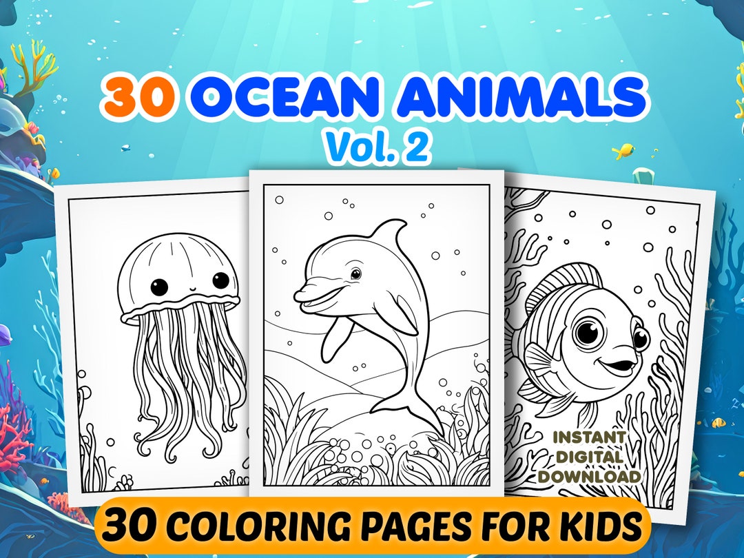 Ocean Animals Coloring Pages for Kids Toddlers Preschoolers ...