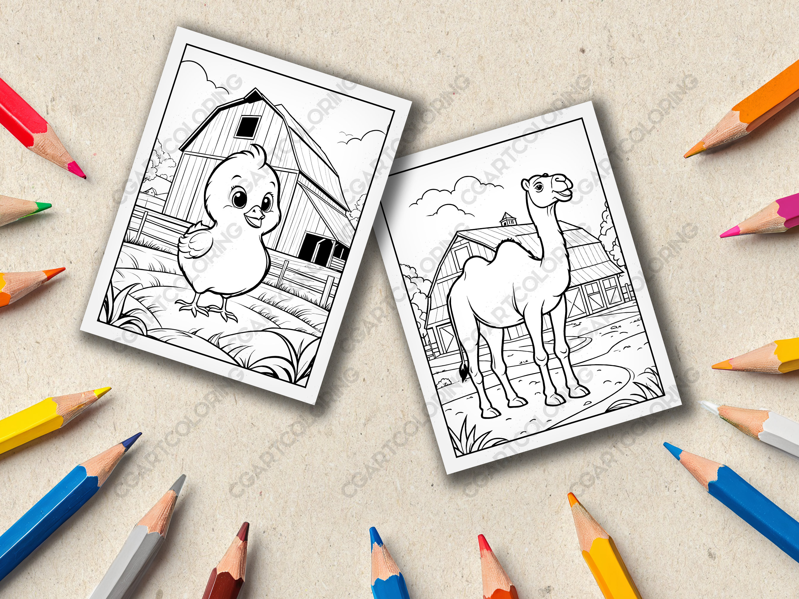20 Cute Farm Animal Coloring Pages for Kids, Toddlers Preschoolers ...