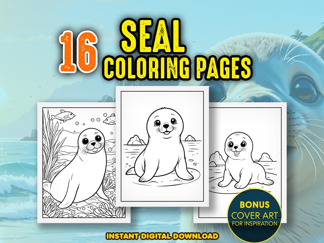 16 Cute Seal Coloring Pages for Kids Toddlers Preschoolers, Educational ...