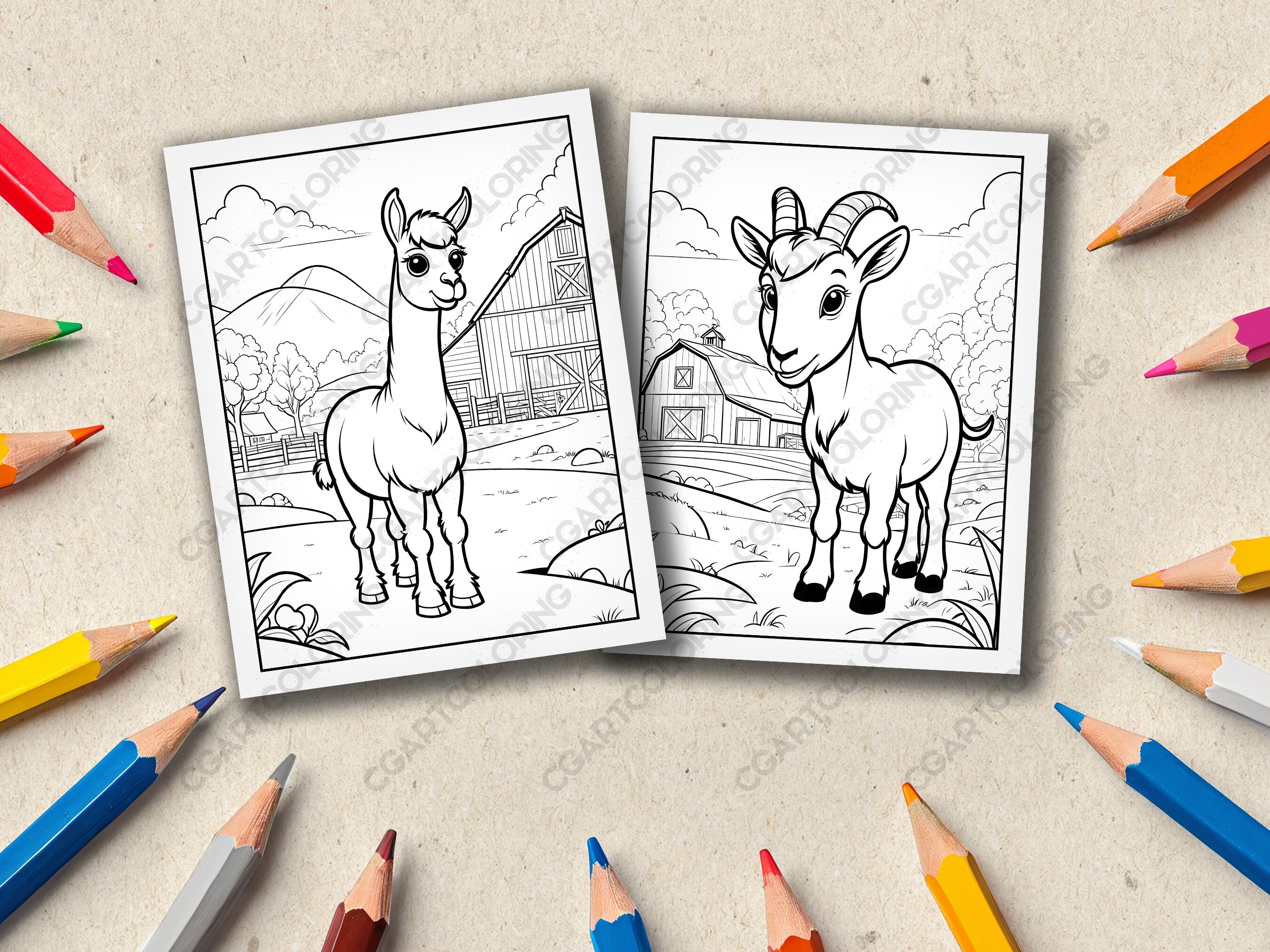20 Cute Farm Animal Coloring Pages for Kids, Toddlers Preschoolers ...