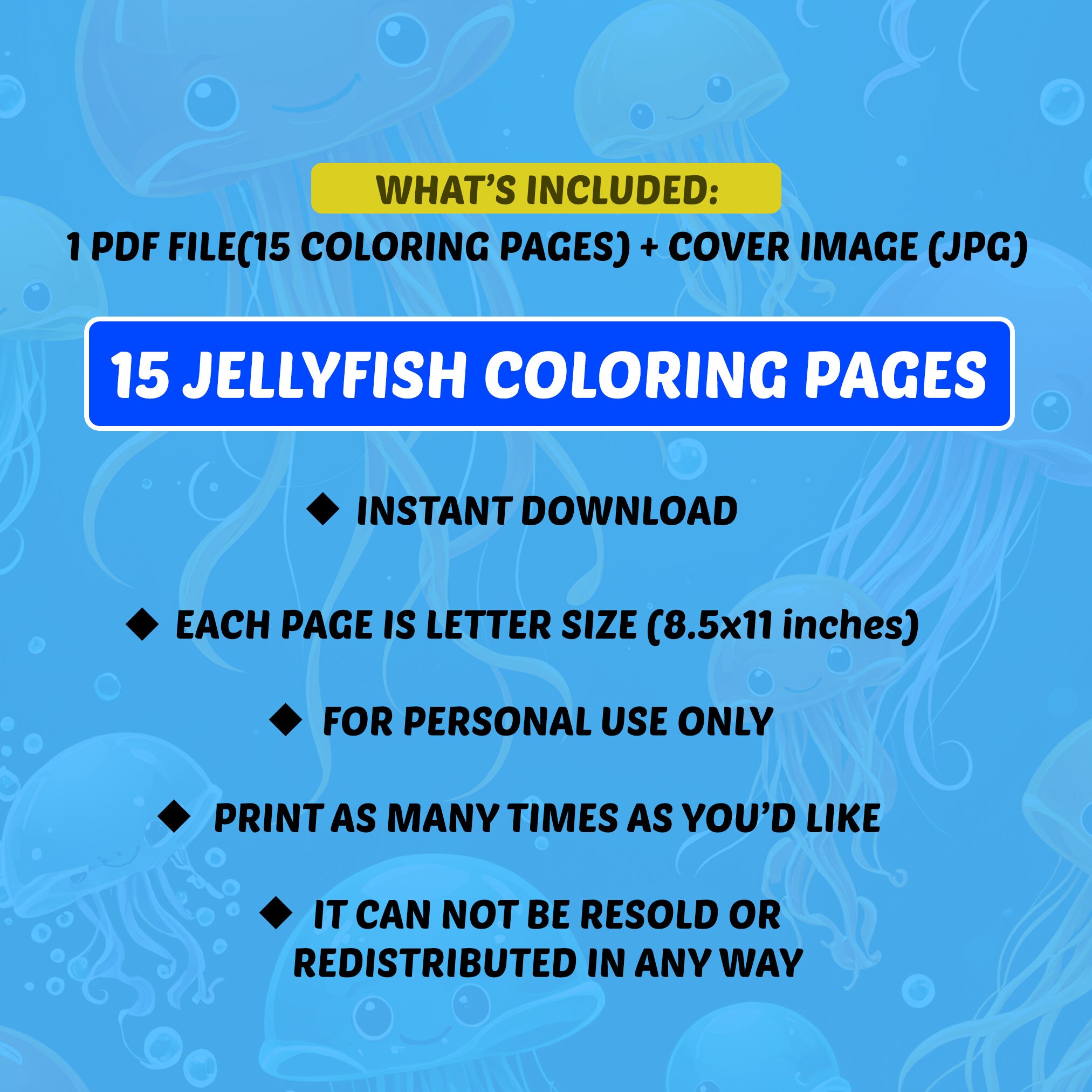 15 Cute Jellyfish Coloring Pages for Kids Toddlers Preschoolers ...