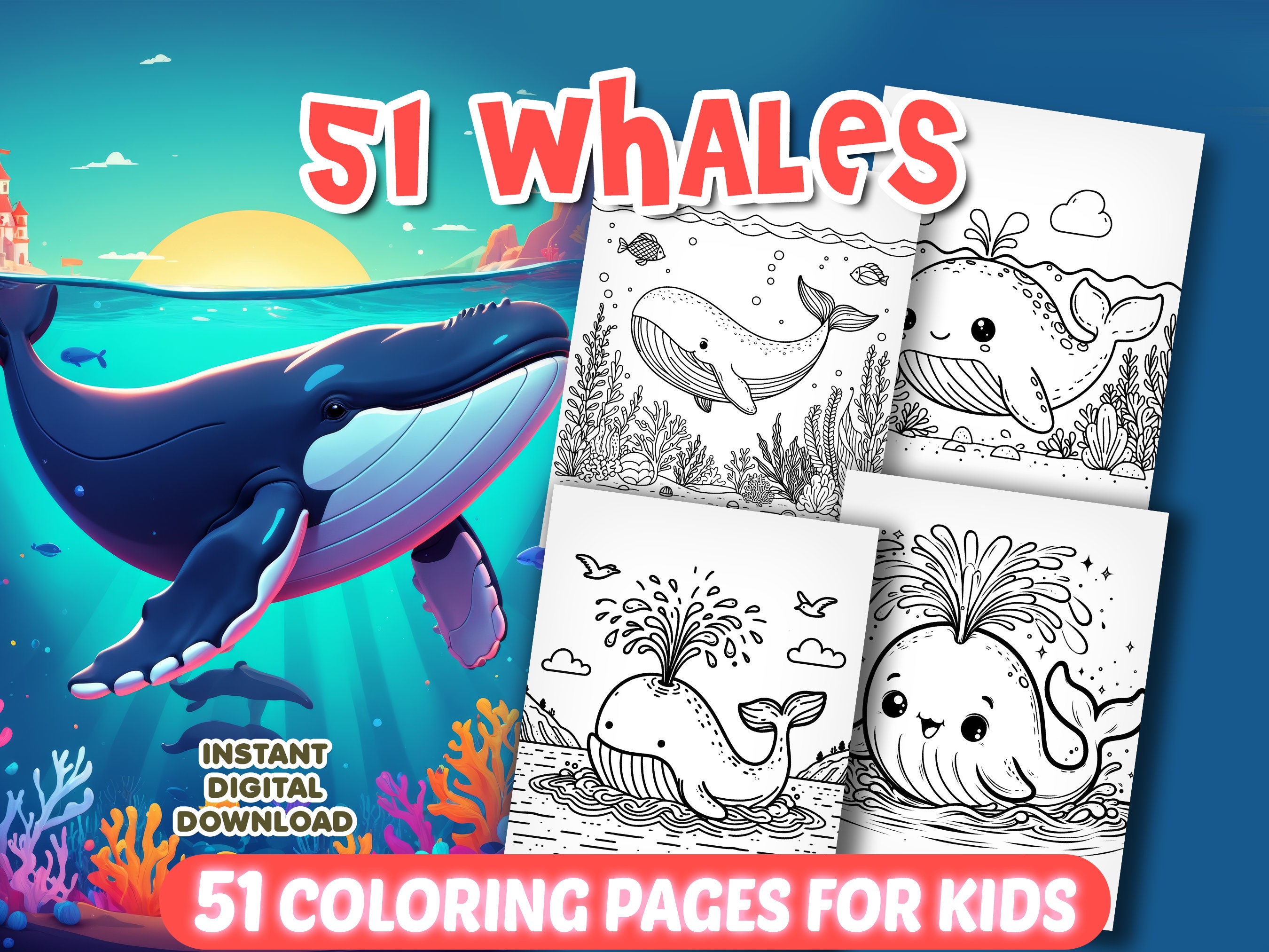 Foglio Da Colorare Orca Assassina Orca Coloring Etsy Italia