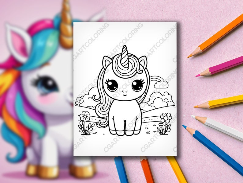 101 Cute Unicorn Coloring Pages for Kids Girls, Adorable Unicorns ...