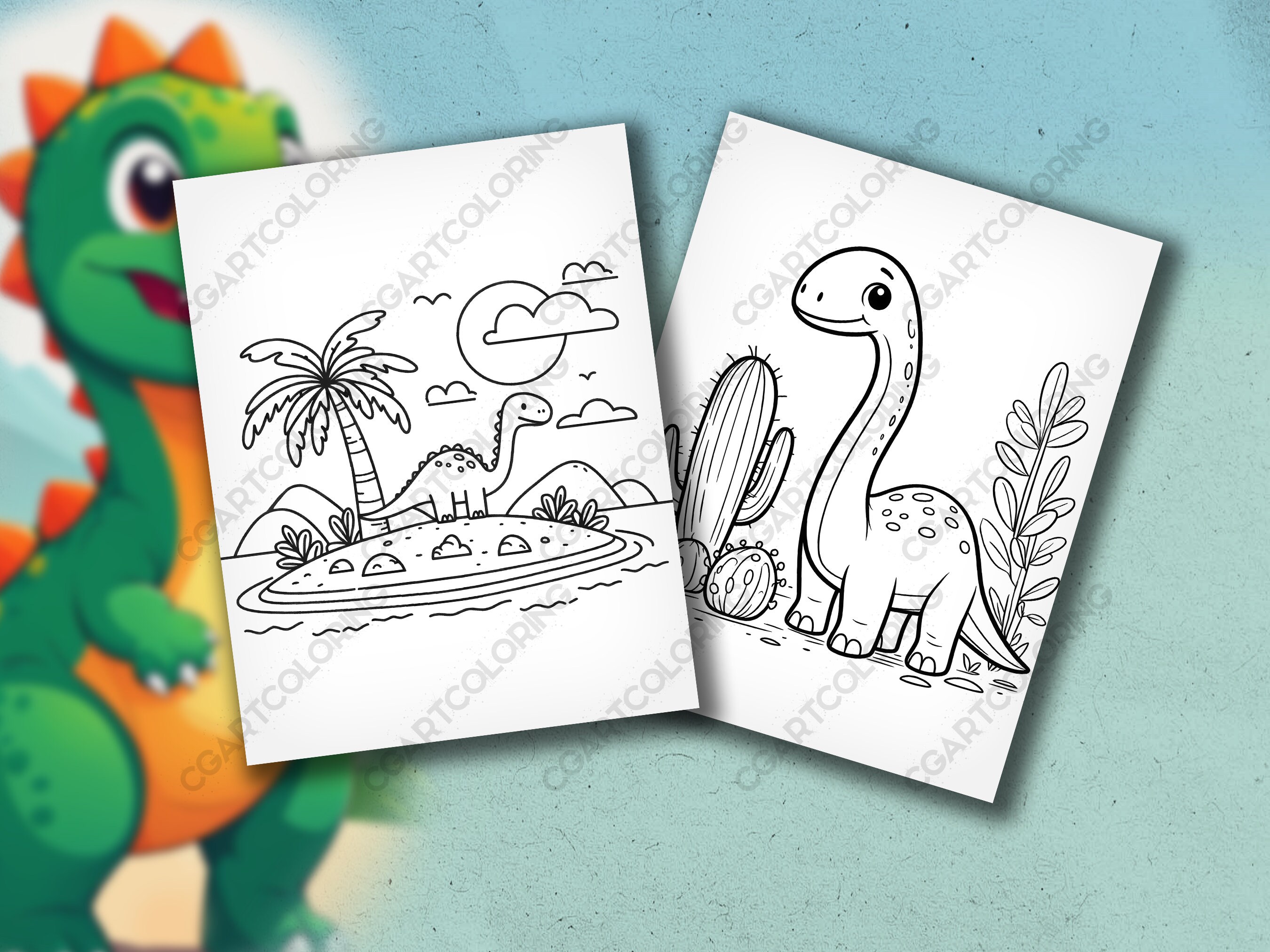 55 Cute Dinosaur Coloring Pages | T-rex Triceratops Stegosaurus ...