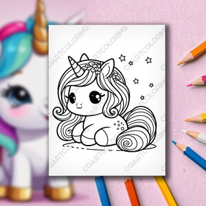 101 Cute Unicorn Coloring Pages | Kawaii Rainbow Fantasy Book PDF ...