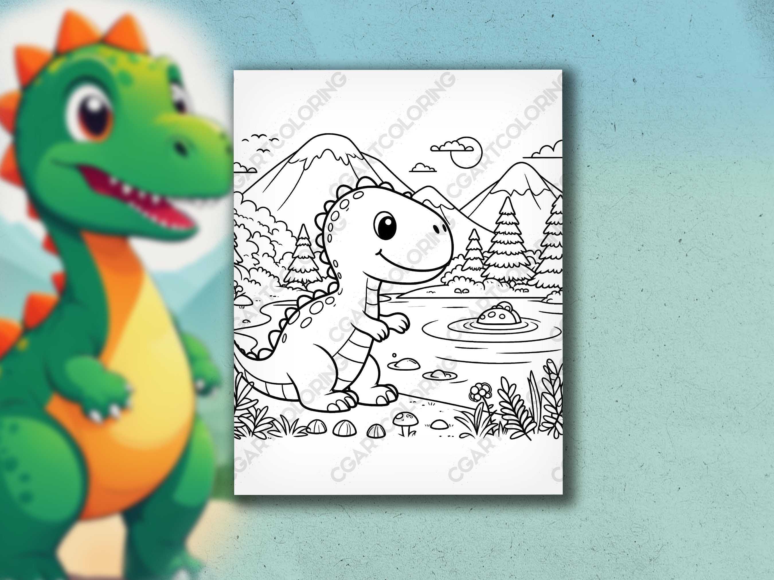 55 Cute Dinosaur Coloring Pages | T-rex Triceratops Stegosaurus ...