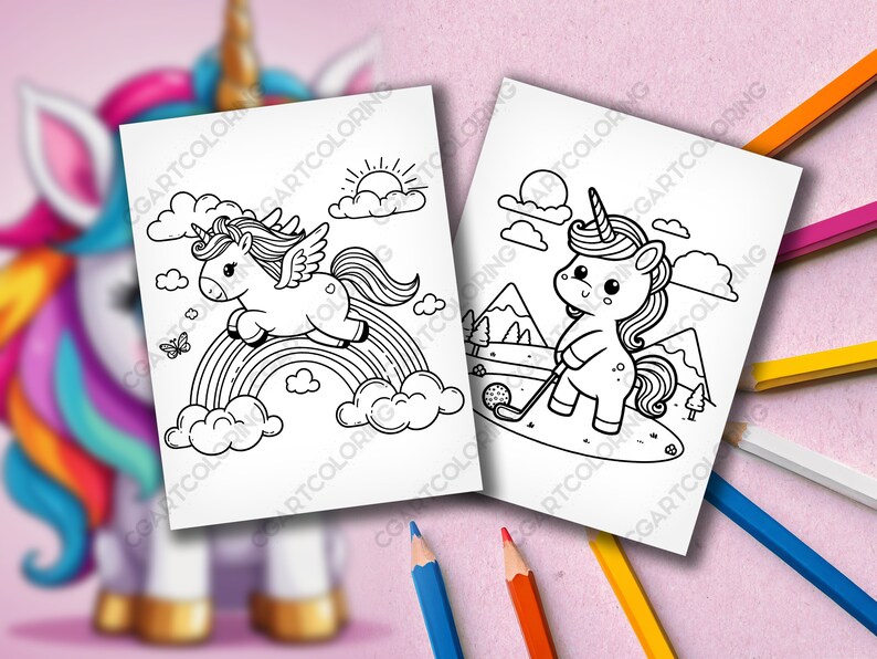 101 Cute Unicorn Coloring Pages for Kids Girls, Adorable Unicorns ...
