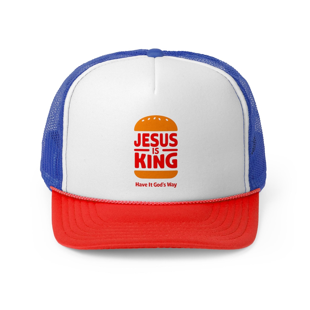 Jesus is King Trucker Cap, Christian Gift, Christian Trucker Hat ...