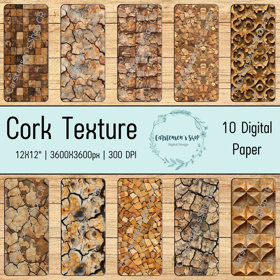 CORK TEXTURE / 10 Seamless Patterns, Cork Digital Paper, Cork Repeating ...