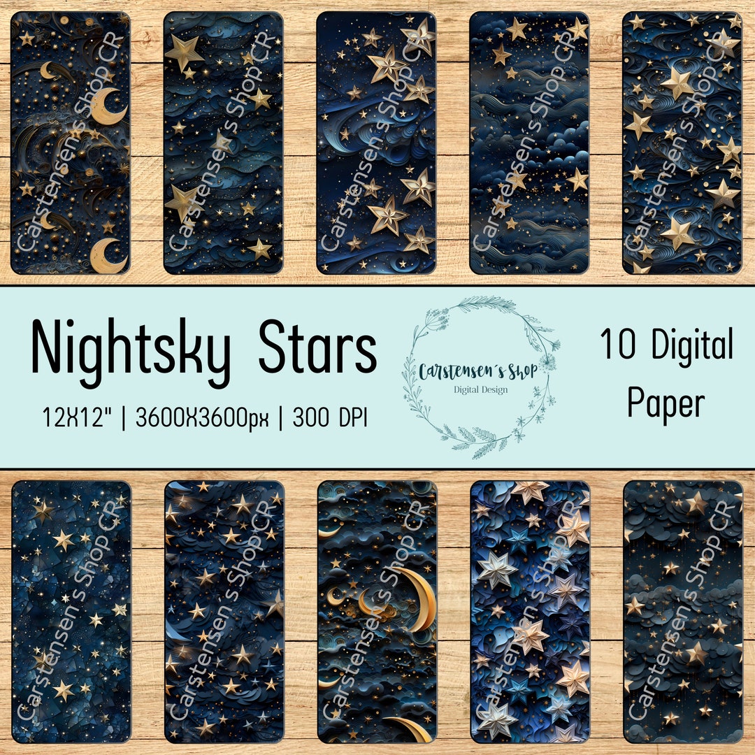 NIGHTSKY STARS / 10 Seamless Prints, Night Digital Paper, Night ...