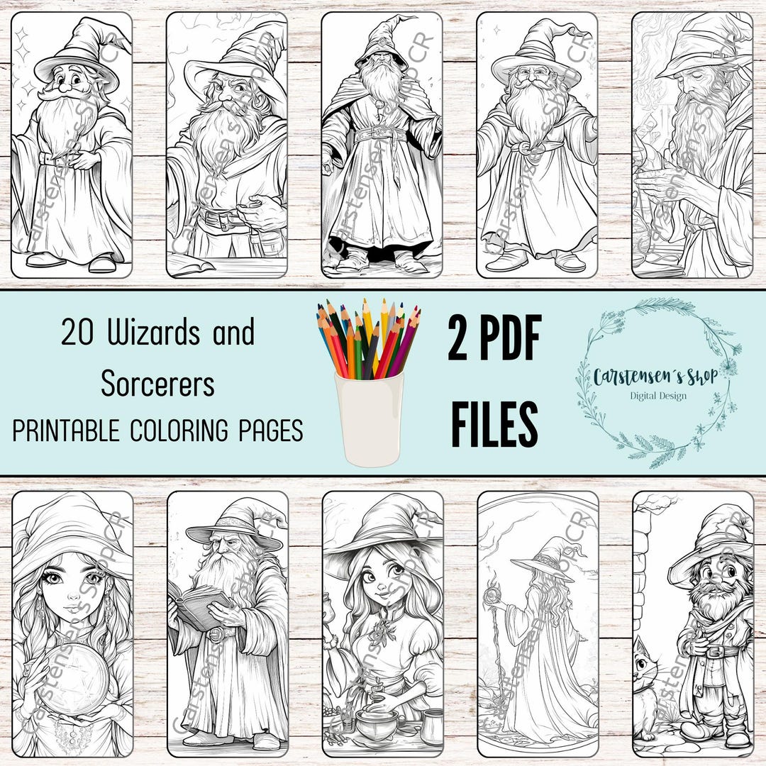 WIZARDS AND SORCERERS / 20 Coloring Illustrations, Coloring Book ...