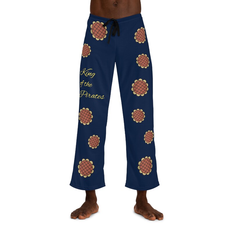 Men's One Piece Pajama Pants -- Navy Blue With Sunflowers - Etsy
