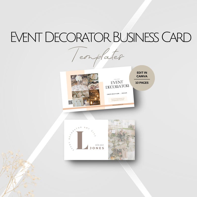 Event Decorator Business Card Template, Editable Events Decoration ...