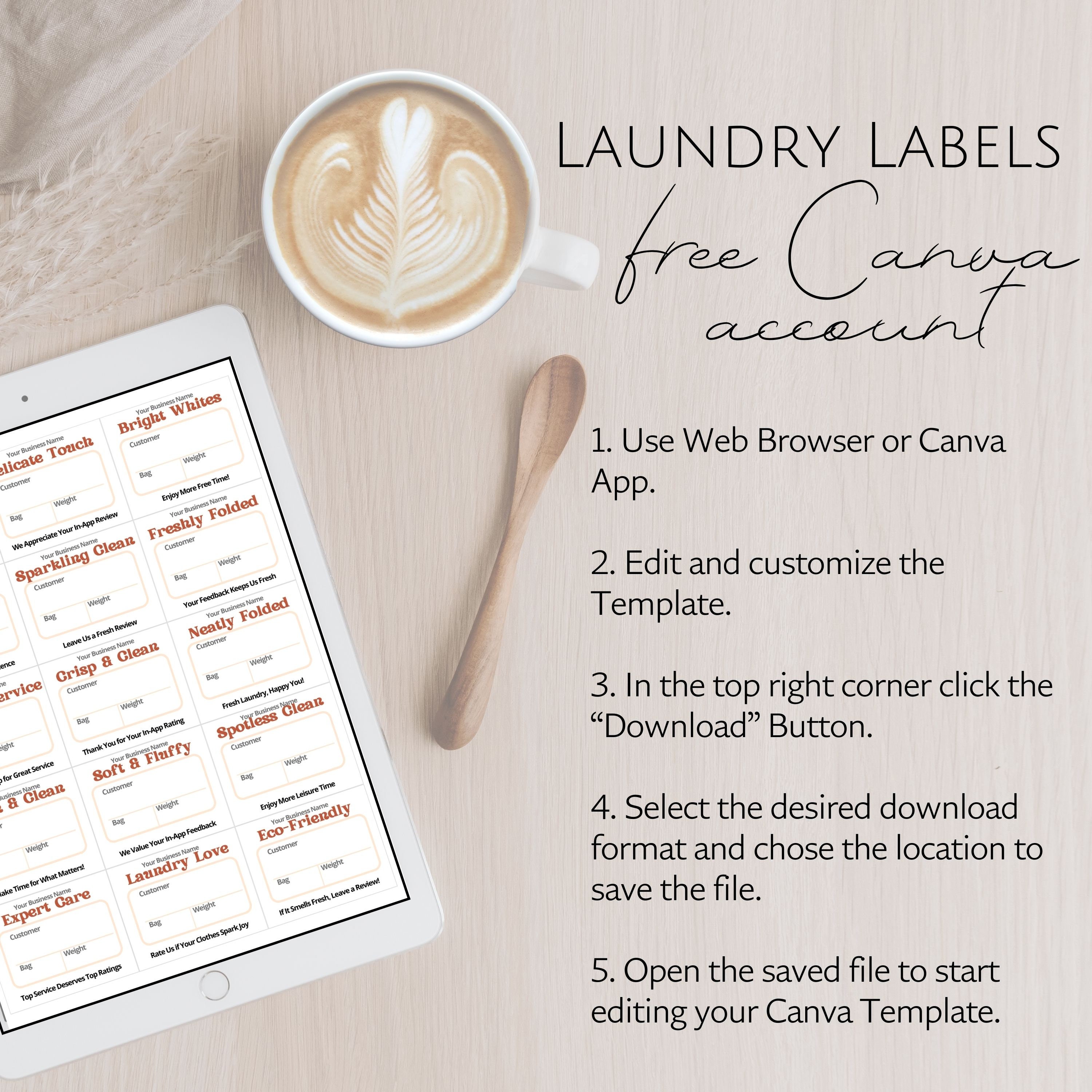 Laundry Service Labels Templates, Professional Editable Shop Label ...