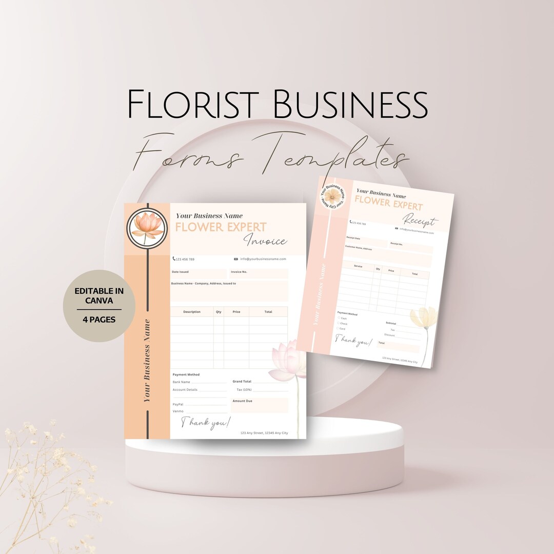 Florist Forms Templates, Editable Floral Invoice Receipt Form ...