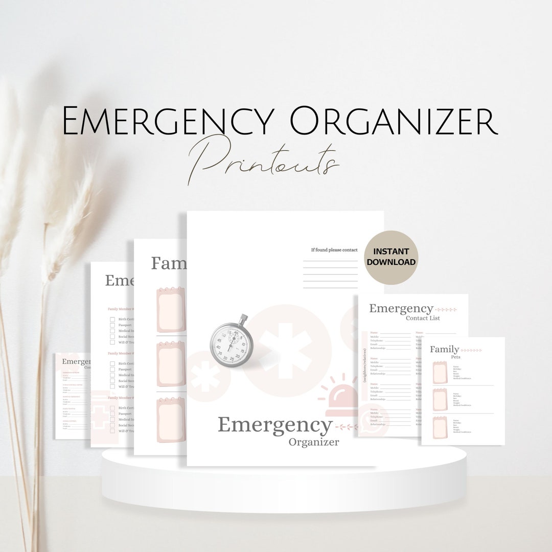 Emergency ORGANIZER, Printable Preparedness Binder, Comprehensive ...