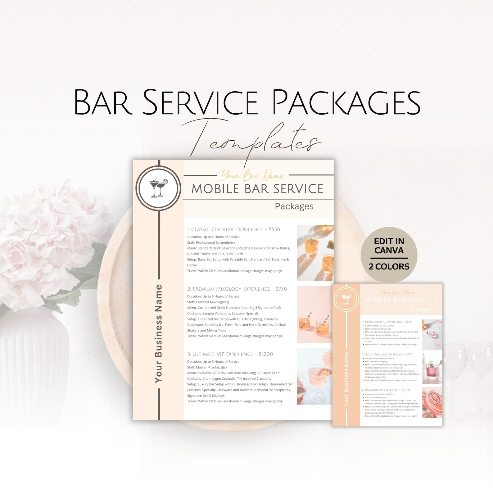 Bar Service Packages Templates, Mobile Bartender Package Template ...