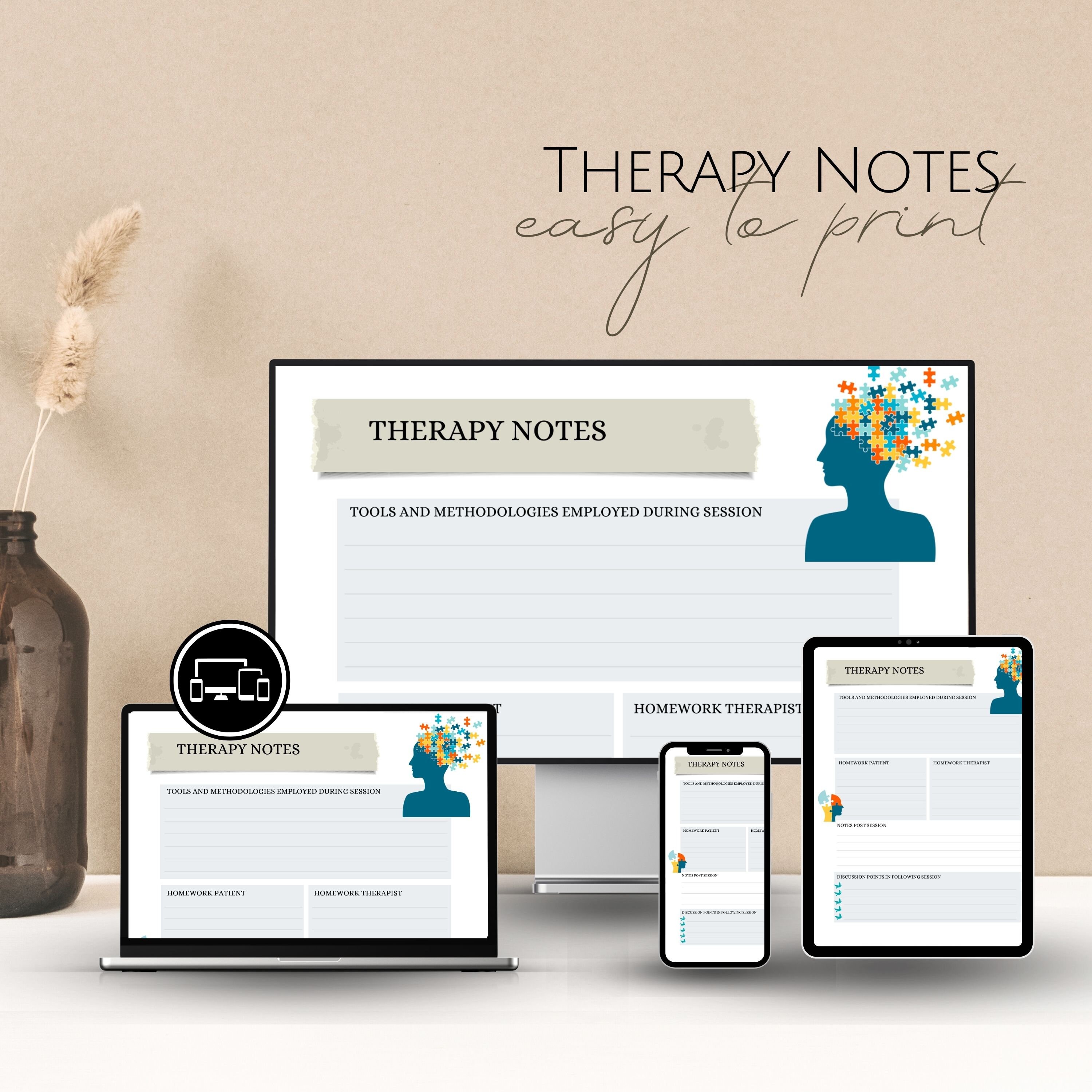 Therapy Notes Template Sheets, Printable Therapist Note Worksheet ...