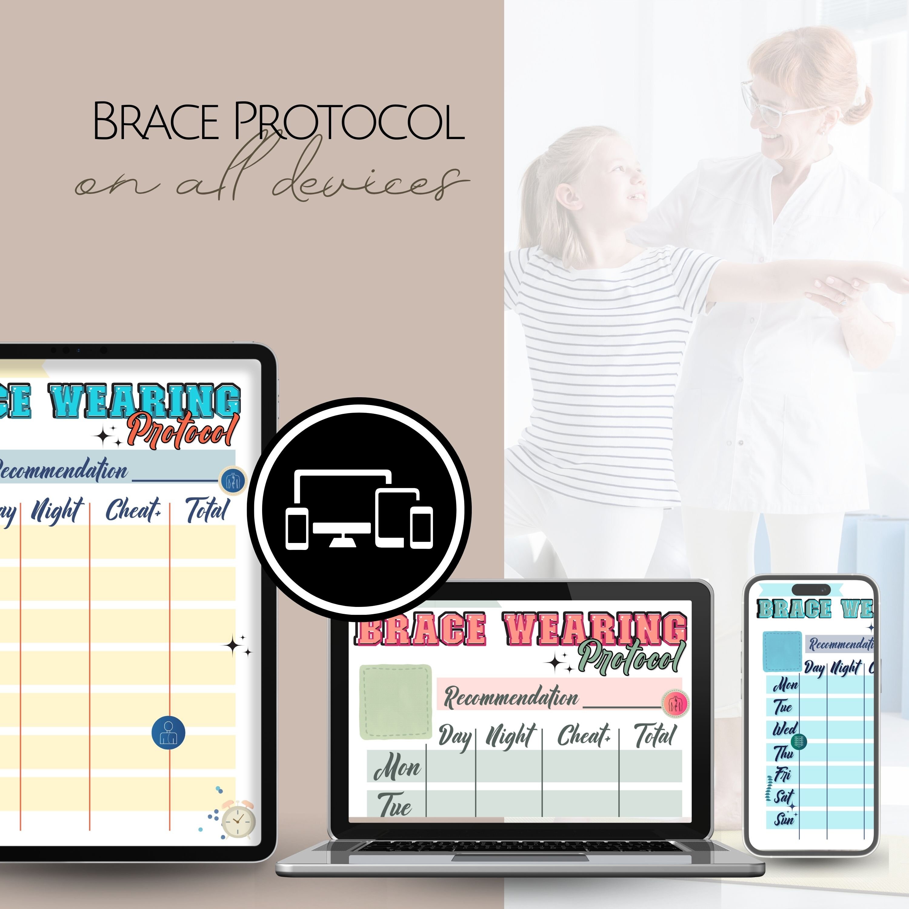 Scoliosis Back Brace Wearing Protocol, Weekly Tracking Journal, Spine ...