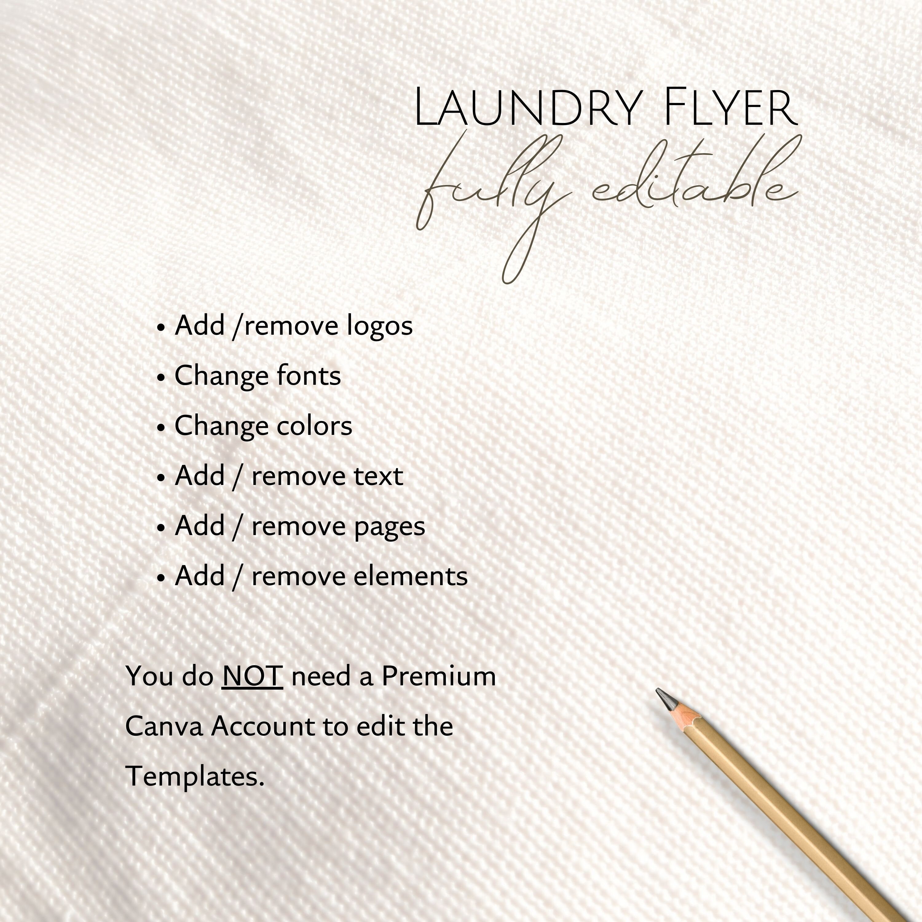 Editable Laundry Service Flyer, Canva Laundry Shop Advertising Template ...