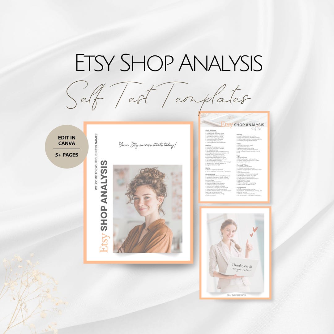 Etsy Shop Analysis Template, Editable Self Test Package Templates ...