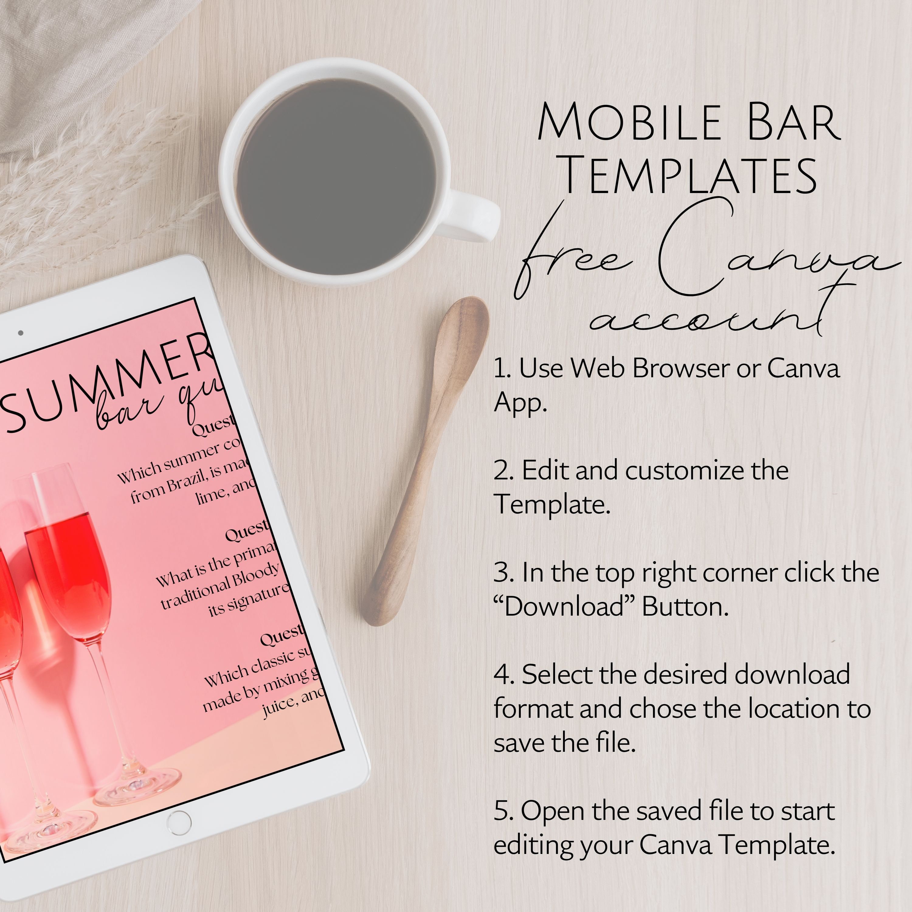 Mobile Bar Instagram Templates, Bartender Social Media Posts ...