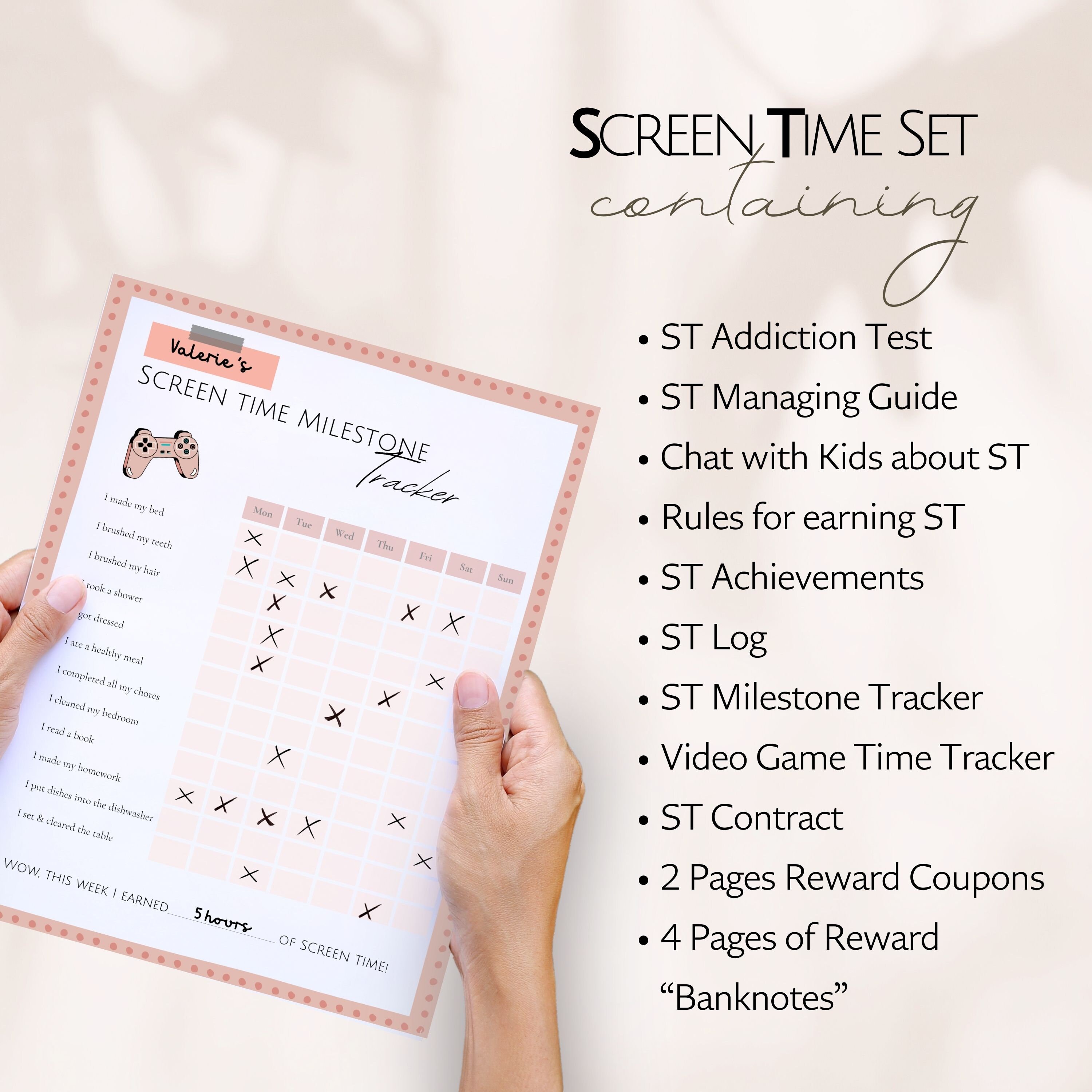 Screen Time Bundle, Printable Screen Time Contract, Digital Behavior ...