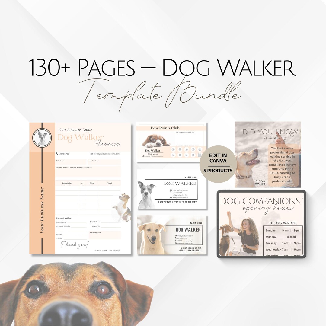 Dog Walker VALUE Templates Set, Pet Care Instagram Template ...