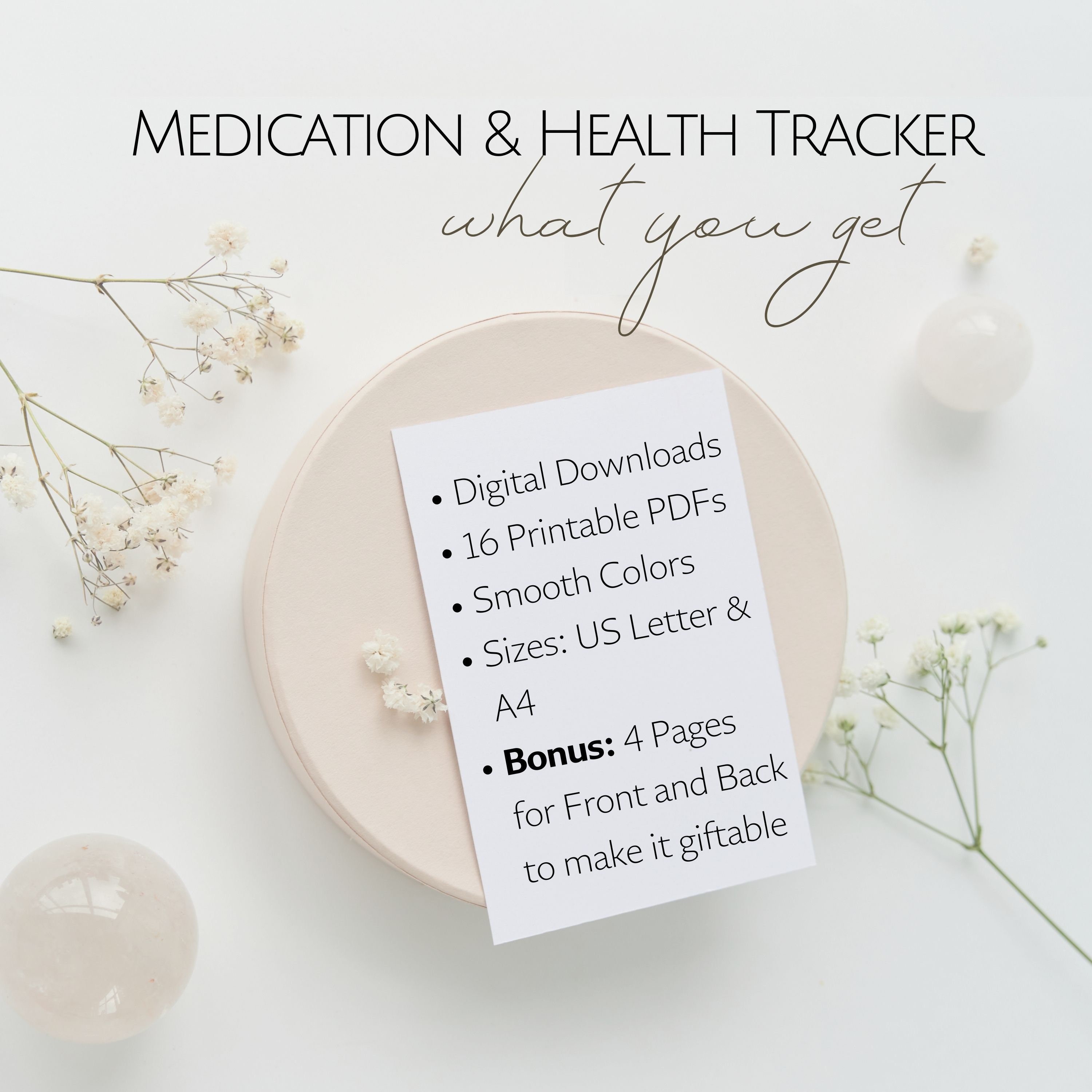 Medication Health Tracker, Printable Birthday Gift, Vaccination ...