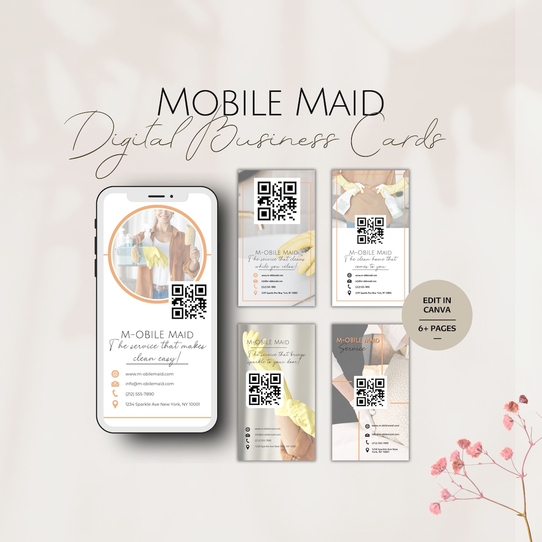 Mobile Maid Instagram Business Card, Cleaning Digital Templates ...