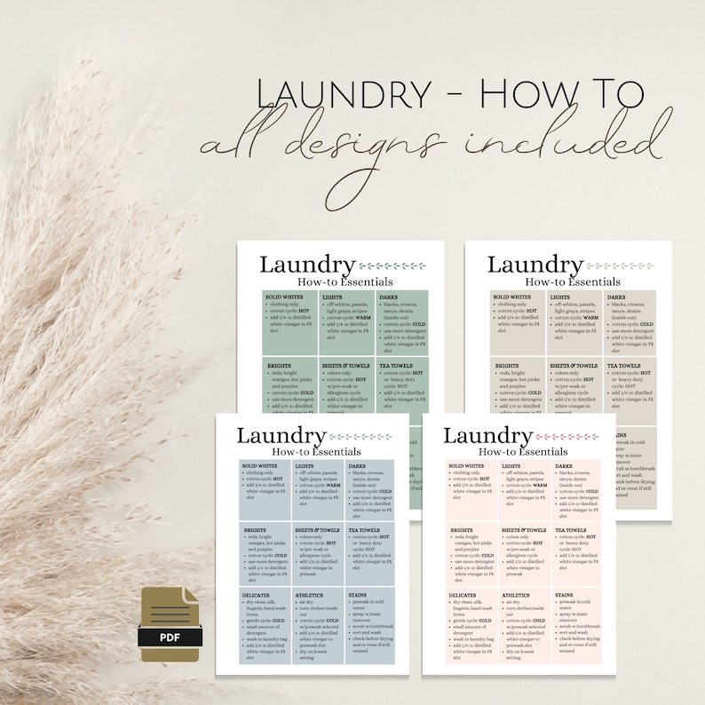 Laundry How to Guide, Printable Washing Planner, Wash and Dry Chores ...