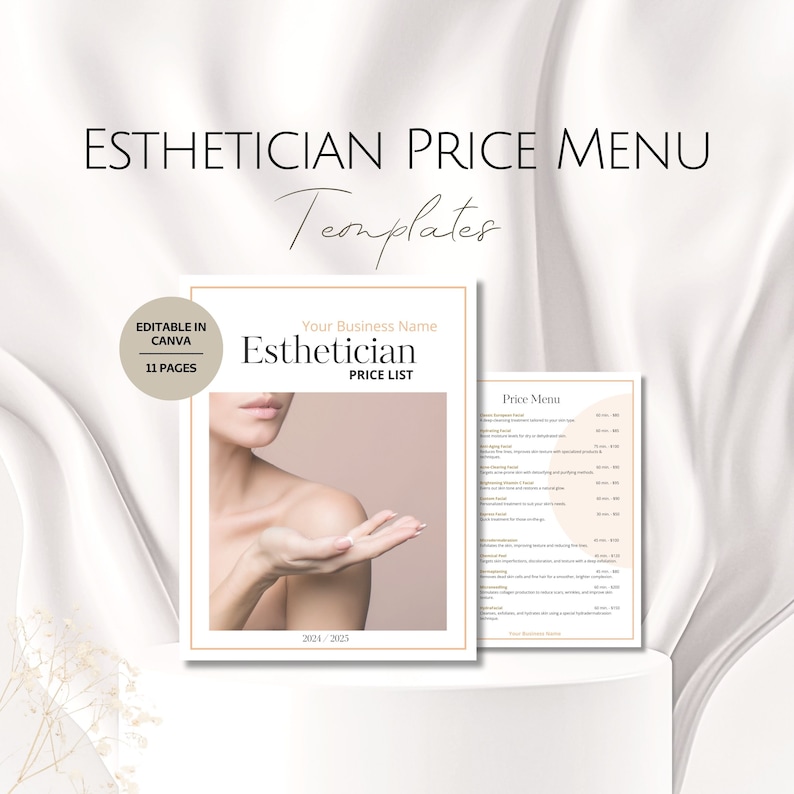 Esthetician Price List, Pricing Menu Templates, Beauty Salon ...