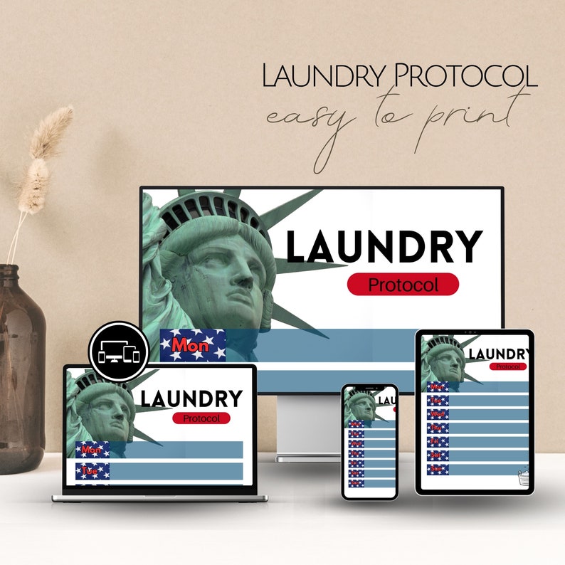 Laundry PROTOCOL, Printable Weekly Washing Planner, Wash and Dry Chores ...