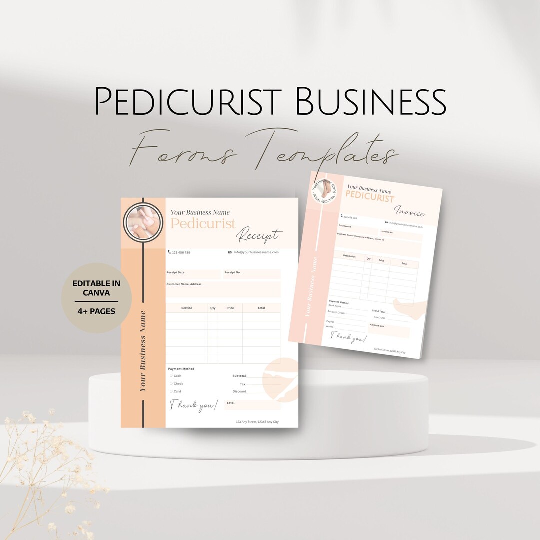Pedicurist Business Forms Templates, Editable Beauty Salon Invoice ...