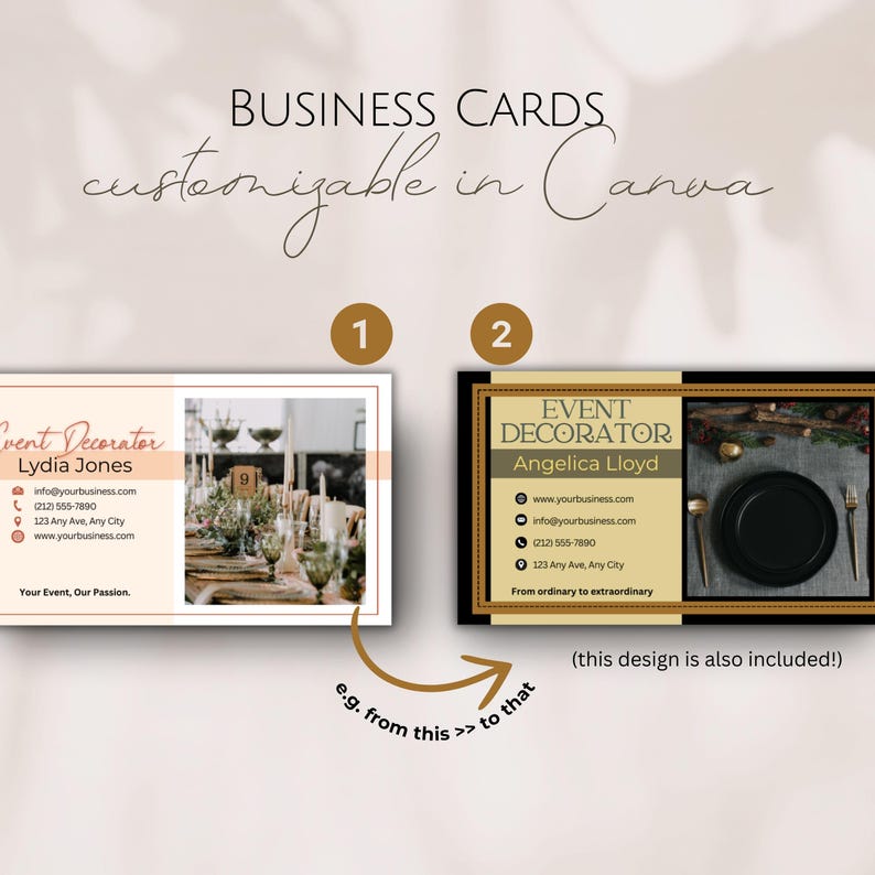 Event Decorator Business Card Template, Editable Events Decoration ...