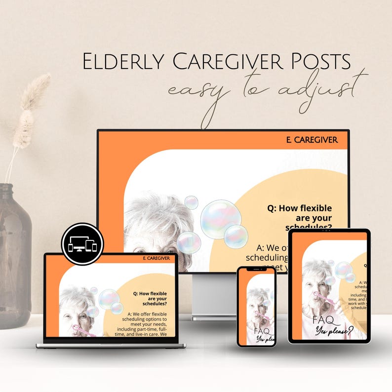 Elderly Caregiver Instagram Templates, Senior Care Social Media Posts ...